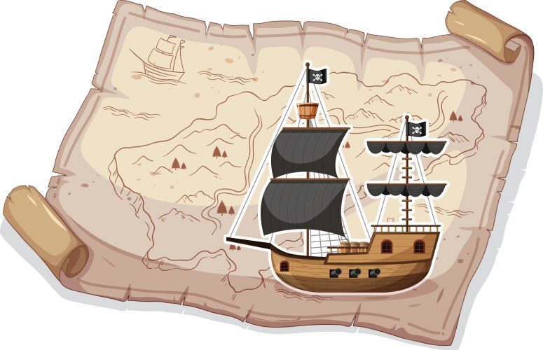 Pirate Treasure Map Royalty Free Vector Image - VectorStock