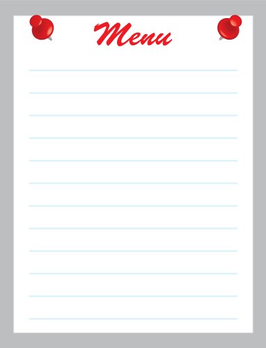 Blank street menu Royalty Free Vector Image - VectorStock