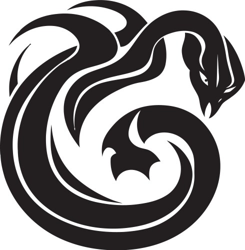 Onyx serpentine art silhouettesinister python Vector Image