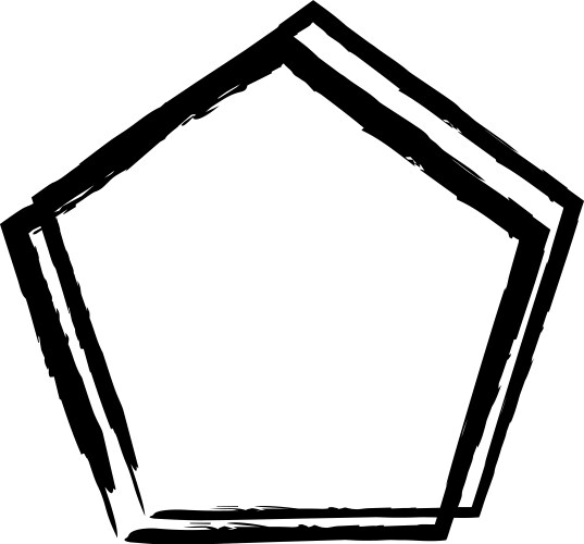 Pentagon grunge texture element frame border Vector Image