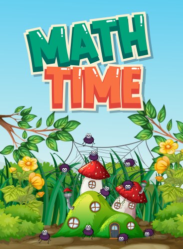 Font design for word math genius with two children
