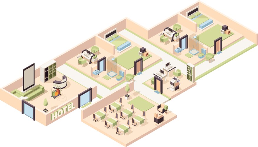 Interior plan top view realistic apartment Vector Image