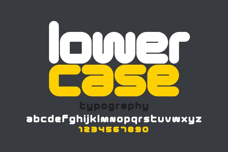 Lower case colorful spaghetti alphabet Royalty Free Vector