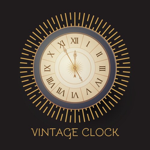 Vintage clock Royalty Free Vector Image - VectorStock