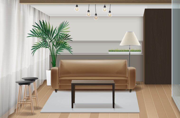 Realistic modern house interior template Vector Image