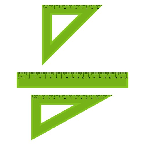 Triangle measuring rulers Royalty Free Vector Image