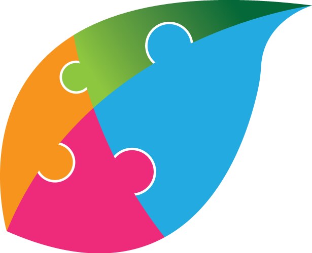 Puzzle logo Royalty Free Vector Image - VectorStock