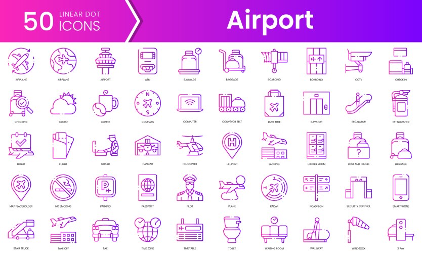 Set of hawaii icons gradient style icon bundle Vector Image