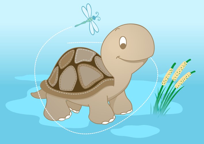 Animated turtle Royalty Free Vector Image - VectorStock