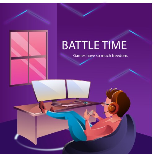 Banner design of game night Royalty Free Vector Image