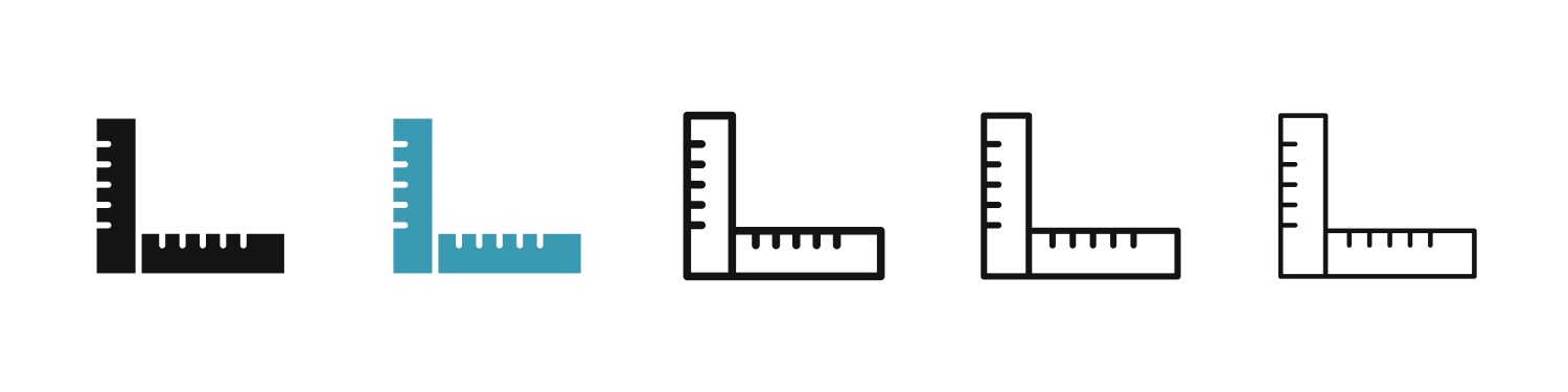 Ruler combined icon set Royalty Free Vector Image