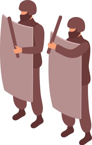 Police officers in tactical gear riot policemen Vector Image