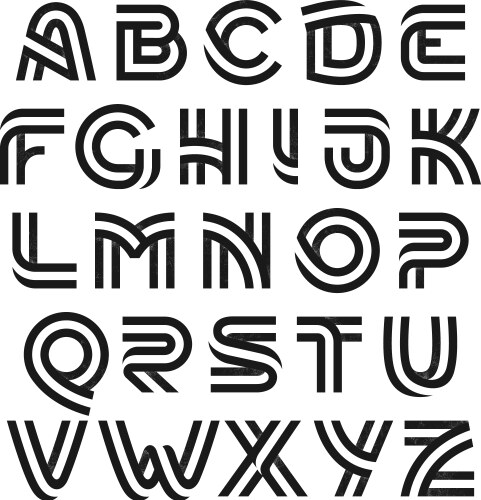 E letter formed parallel lines a made Royalty Free Vector