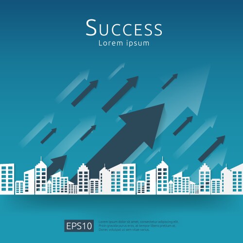 Business arrows concept to success growth chart Vector Image