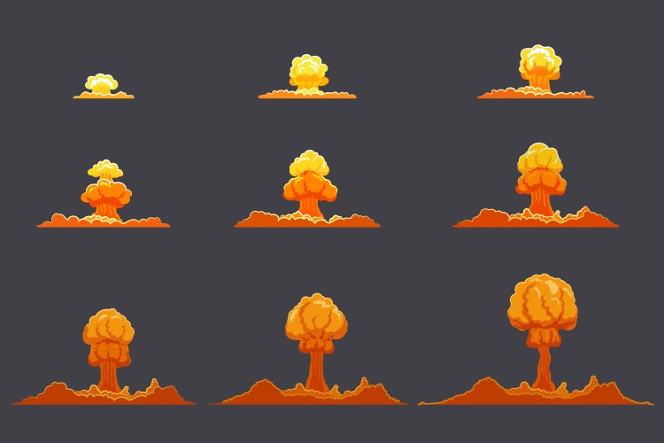 Animation explosion Royalty Free Vector Image - VectorStock