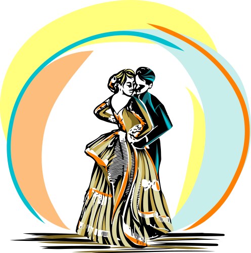 Couple dancing marinera peruvian traditional dance