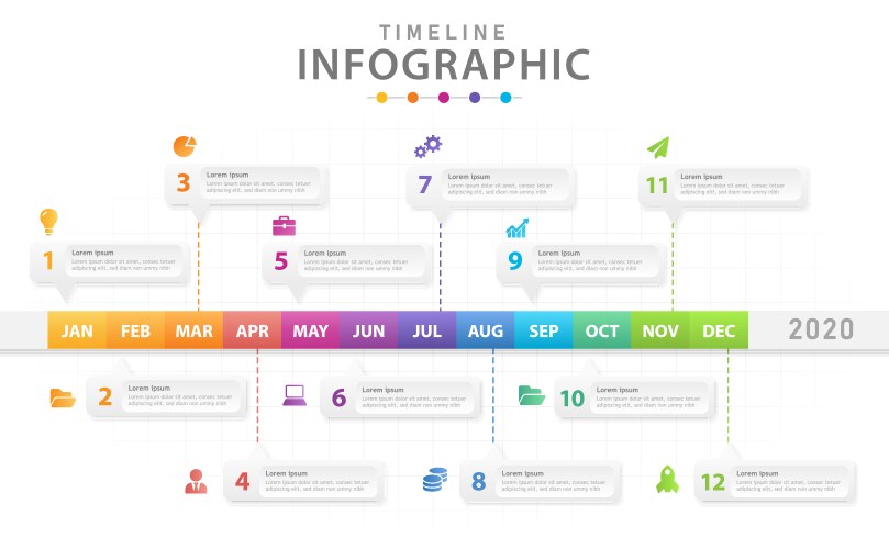 Infographic company history timeline template Vector Image