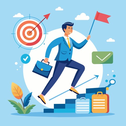 Progression from start to success development Vector Image