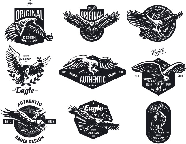 Set of eagles Royalty Free Vector Image - VectorStock
