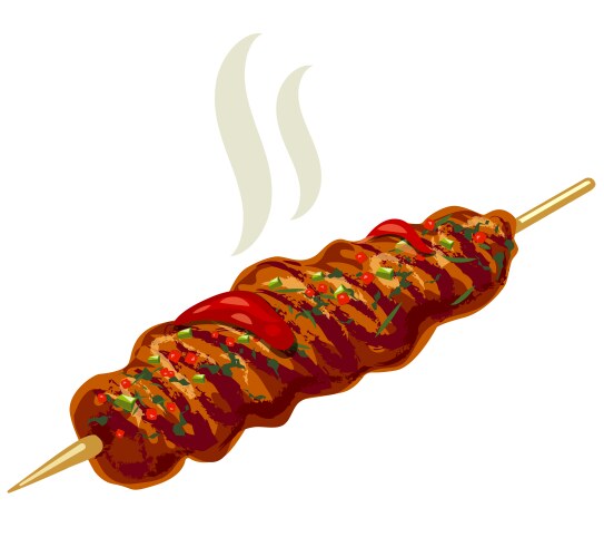 Grilled kebab Royalty Free Vector Image - VectorStock