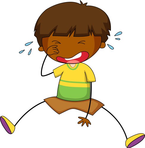 Cute little boy cartoon crying Royalty Free Vector Image