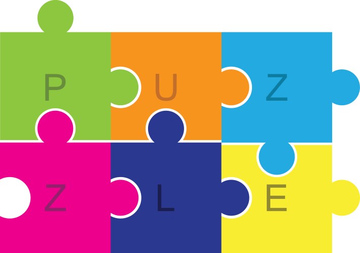 Puzzle logo Royalty Free Vector Image - VectorStock