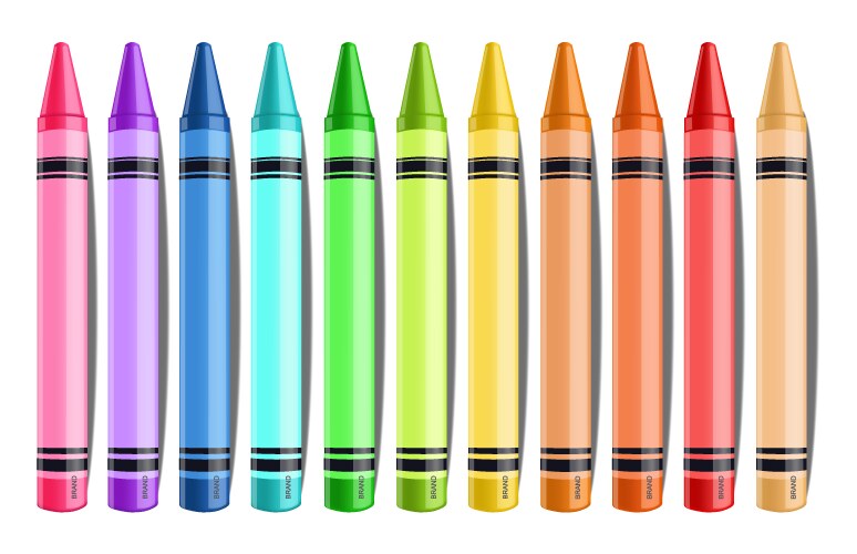 Colorful Crayon Set Royalty Free Vector Image - VectorStock