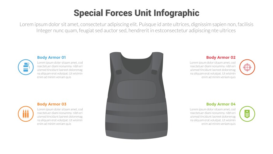 Special forces unit equipment gears infographics Vector Image