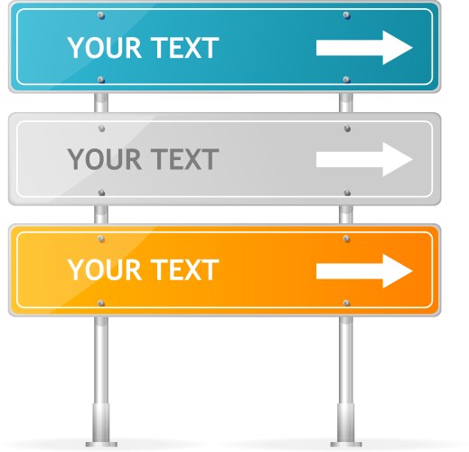 Road arrows sign Royalty Free Vector Image - VectorStock