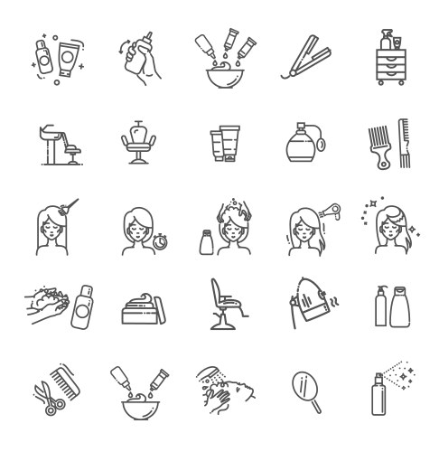 Hair salon icon set Royalty Free Vector Image - VectorStock