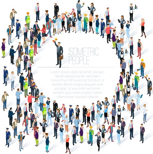 Large group of people in number 4 four form Vector Image