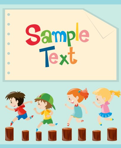 Cute kids paper crafts students group sitting Vector Image