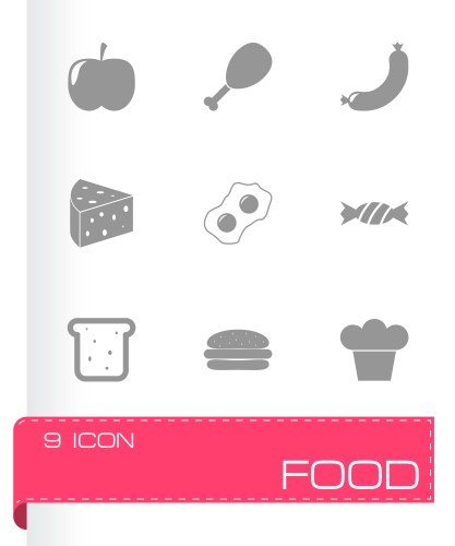 Black food icon set Royalty Free Vector Image - VectorStock