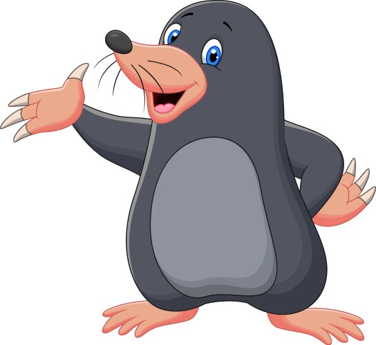 Cute mole animal cartoon Royalty Free Vector Image