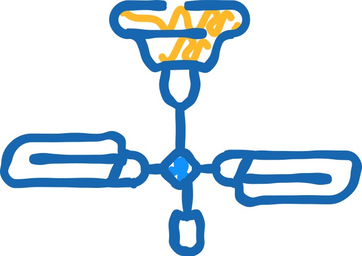 Neck fan icon doodle Royalty Free Vector Image