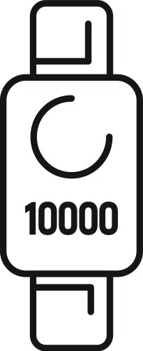 Red fitness tracker showing steps and calories Vector Image