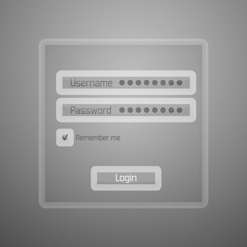Login form page Royalty Free Vector Image - VectorStock