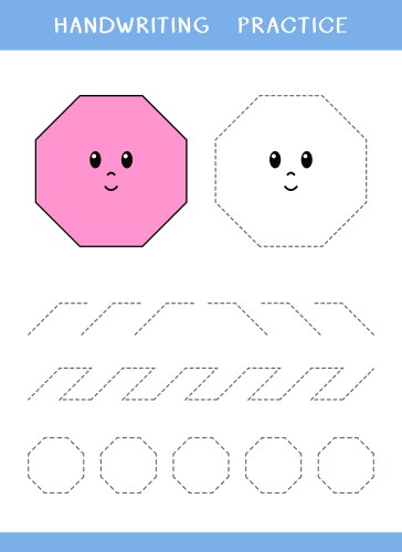 Handwriting practice sheet Royalty Free Vector Image