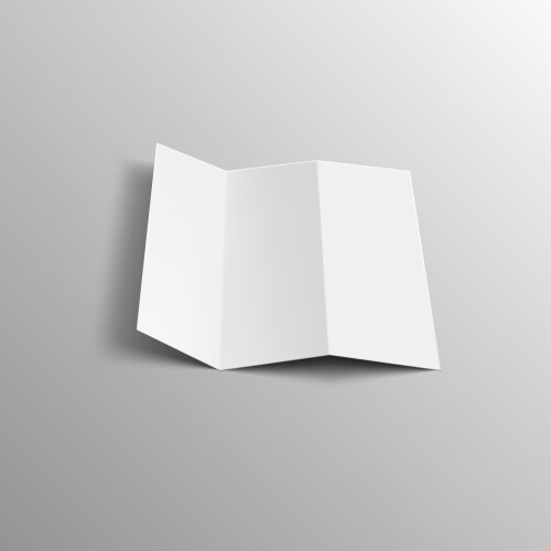 Front and back side open trifold paper leaflet Vector Image