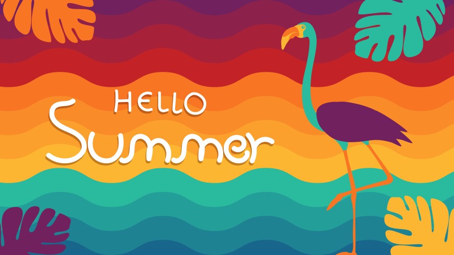 Abstract colorful summer background with tropical Vector Image