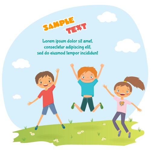 Cute children playing outside Royalty Free Vector Image