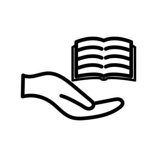 Hand give law line icon logo image Royalty Free Vector Image