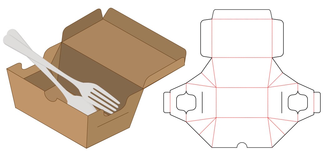 Diamond shape box packaging die cut template Vector Image