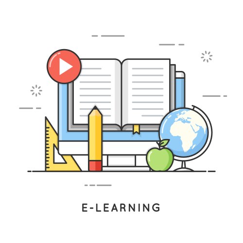 Distance learning concept Royalty Free Vector Image