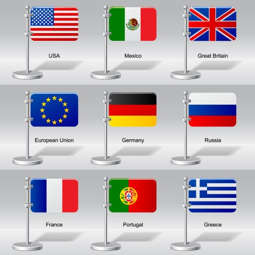 Country flags icons Royalty Free Vector Image - VectorStock