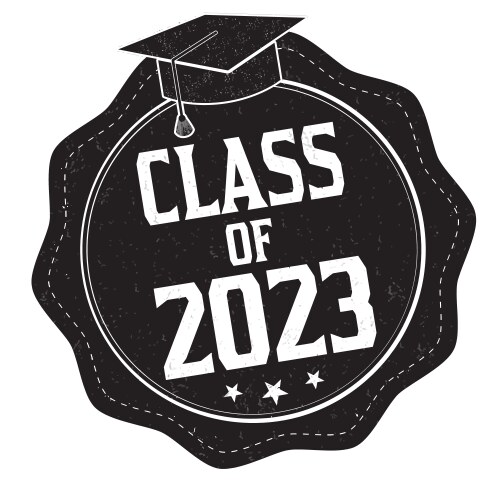 Class of 2023 graduate congrats emblem circle Vector Image