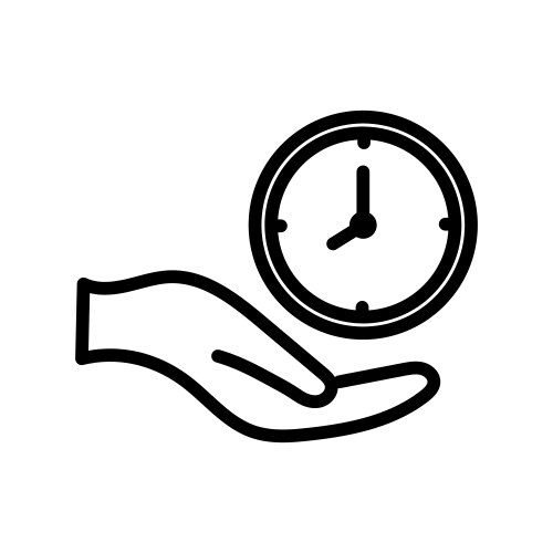 Time to pray logo praying hands icon with clock Vector Image