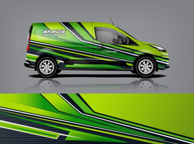 Van wrap design sticker and decal Royalty Free Vector Image