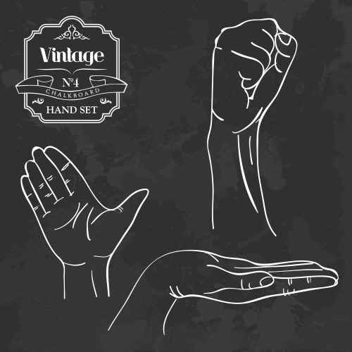 Vintage chalkboard hand shake Royalty Free Vector Image