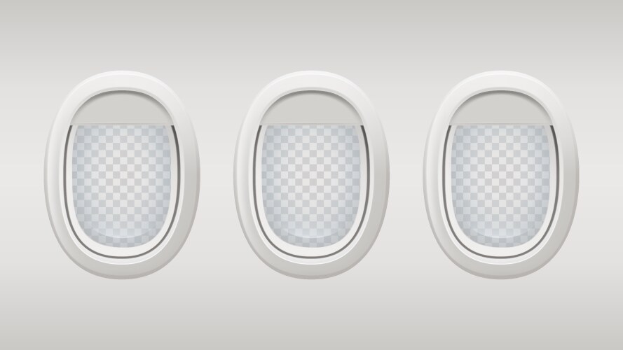 Airplane window template inside and outside view Vector Image